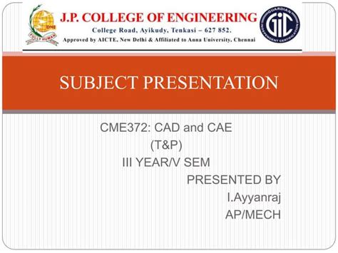 Computer Aided Design And Computer Aided Engineeringpptx