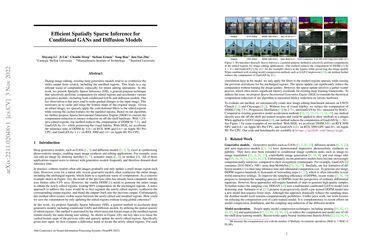 Efficient Spatially Sparse Inference For Conditional GANs And Diffusion