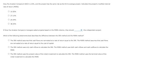 solved 8 modified internal rate of return mirr the irr