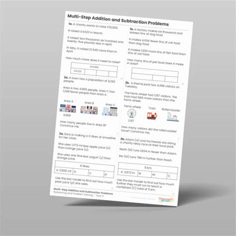 Year 5 Multi Step Addition And Subtraction Problems Reasoning And