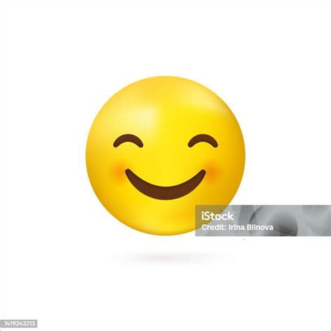 웃는 눈을 가진 3d 노란 얼굴 이모티콘 3차원 형태에 대한 스톡 벡터 아트 및 기타 이미지 3차원 형태 감정 개념 Istock