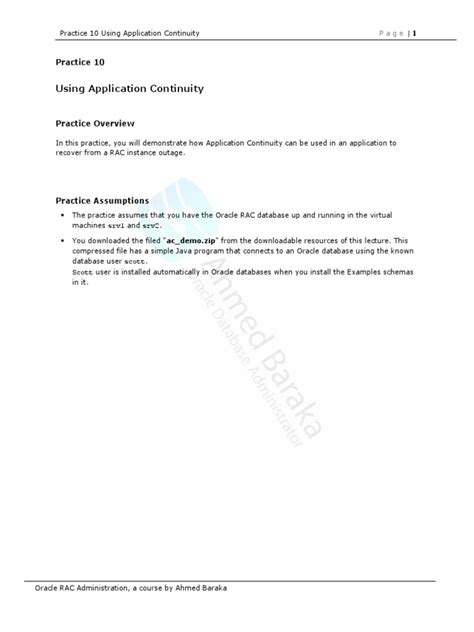10 Practice 10 Using Application Continuity Pdf Zip File Format Oracle Corporation