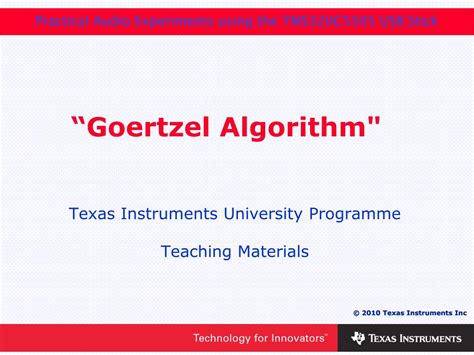 ppt “goertzel algorithm powerpoint presentation free download id 4051380