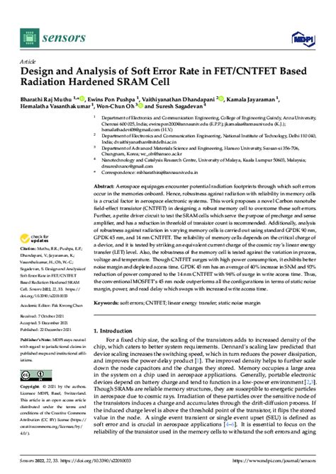Design And Analysis Of Soft Error Rate In Fetcntfet Based Radiation Hardened Sram Cell