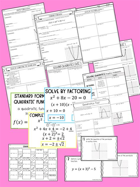 Quadratics Unit Algebra 1 Unit 8 Lindsay Bowden