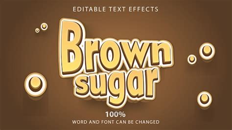 Premium Vector Editable Text Effect Brown Sugar 3d Template Style