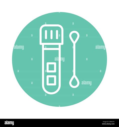 Laboratory Tube With Saliva Test Color Line Icon Isolated Vector