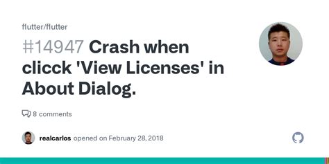 Crash When Clicck View Licenses In About Dialog · Issue 14947