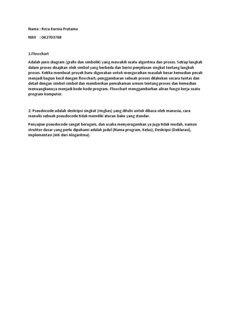 Menguraikan Algoritma Dengan Flowchart Dan Pseudocode Pdf