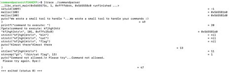 ah19ctf writeups command parser the mess of nebula