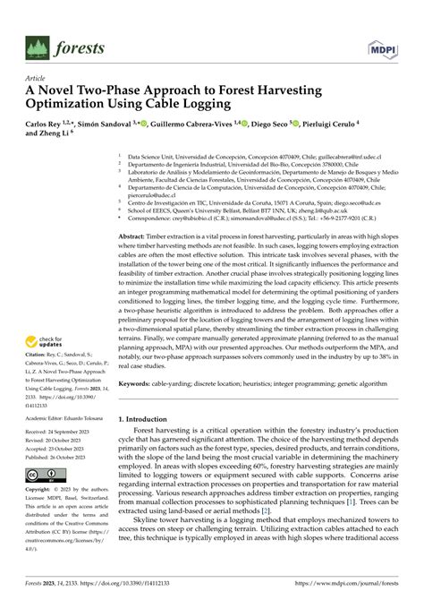 Pdf A Novel Two Phase Approach To Forest Harvesting Optimization