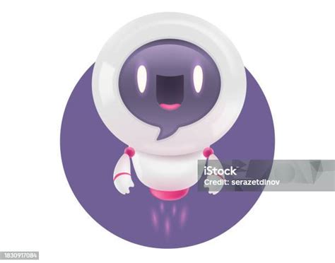 Vector Illustration Of Cute Robot Vector Icon For Chatbot In Realistic Style Chat Bot Stock