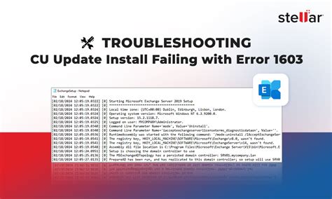 Troubleshooting Cu Update Install Failing With Error 1603 Stellar