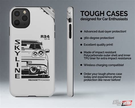 R34 Gtr Phone Case R34 Skyline Tough Case Bnr34 Rb26 Etsy