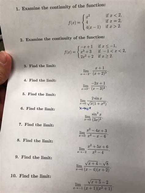 Solved 1 Examine The Continuity Of The Function If A