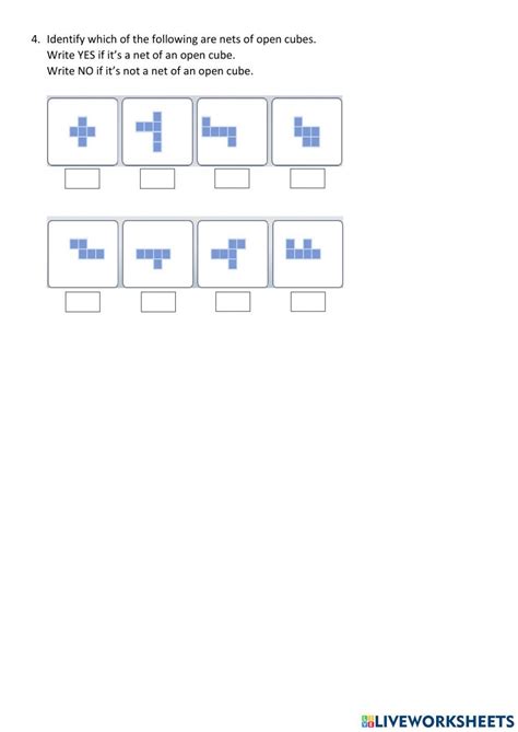 Nets Of Cubes Free Interactive Worksheets 692658