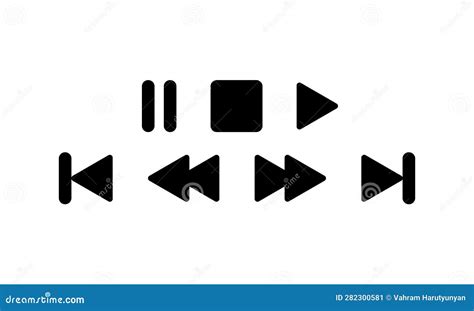 Set Of Media Player Button Iconsplay And Pause Buttonsvideo Audio Player Eps Stock Vector