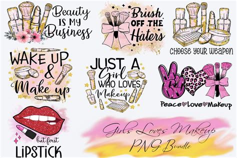 Girls Loves Makeup Sublimation Bundle Graphic By Boodesign · Creative