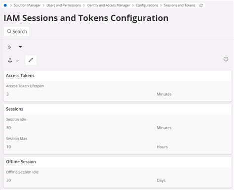 configuring iam sessions and tokens technical documentation for ifs cloud