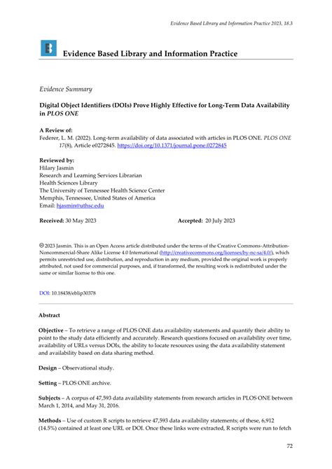Pdf Digital Object Identifiers Dois Prove Highly Effective For Long