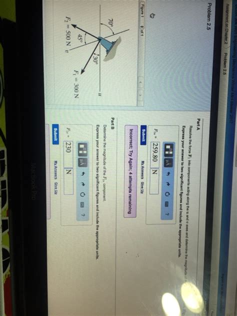 Solved Resolve The Force F Into Components Acting Along Chegg