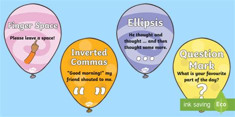 Punctuation Balloons Display Posters