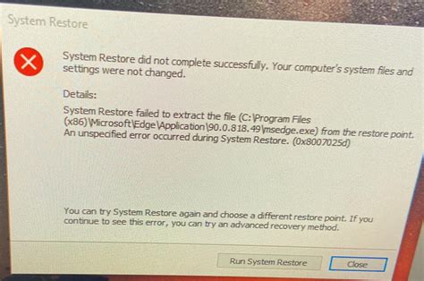 How To Fix System Restore Error 0x8007025d Microsoft Qanda