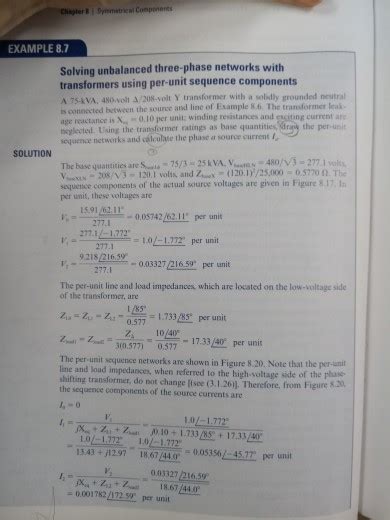 Solved Example 87 Solving Unbalanced Three Phase Networks