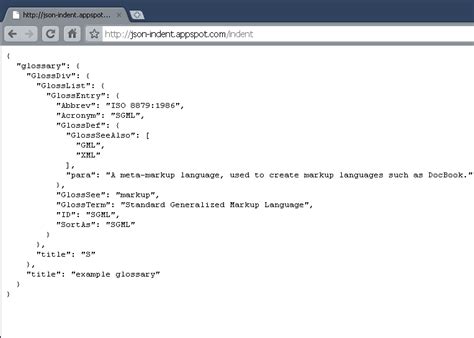 json indent