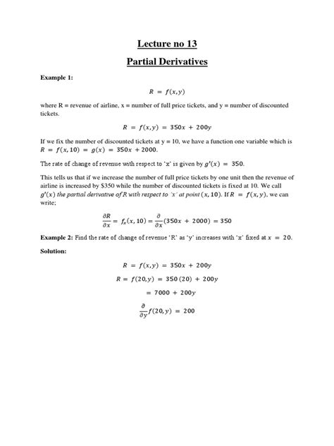 Partial Derivatives Explained Pdf Derivative Analysis