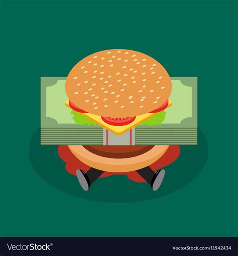 businessman under hamburger crisis royalty free vector image