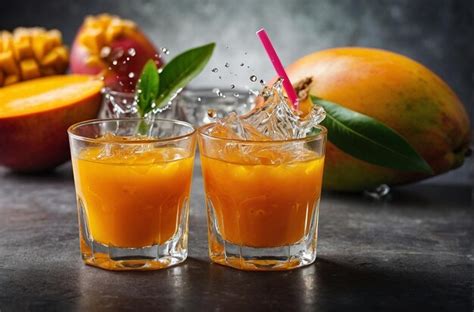 Vibrant Photo Of Mango Juice Cocktail Mix Premium Ai Generated Image