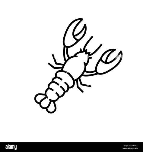 Lobster Vector Icon Seafood Symbol Modern Simple Flat Vector