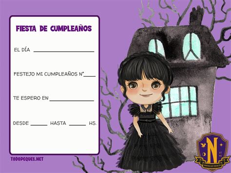 Tarjetas Merlina Invitaciones Todo Peques