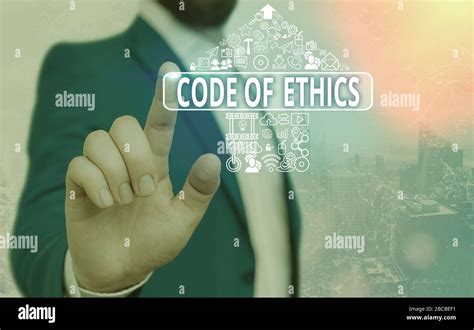 Text Sign Showing Code Of Ethics Business Photo Text Basic Guide For