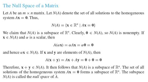 Solved Use The Provided Definition Of The Null Space Of