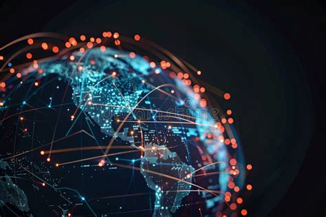 An Illustration Of A Globe Covered In Interconnected Lines And Dots Showcasing Global