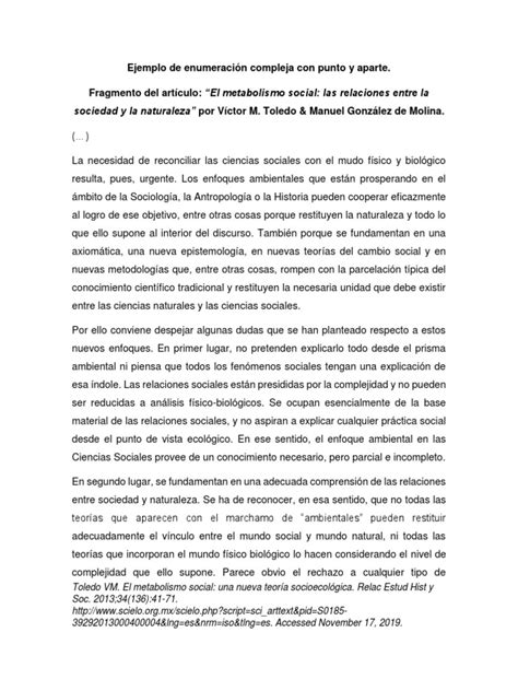 Ejemplo De Enumeración Compleja Pdf Ciencias Sociales Sociedad