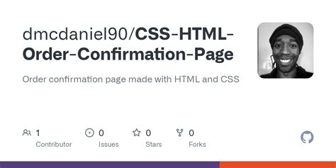 CSS HTML Order Confirmation Page Index Html At Main Dmcdaniel90 CSS