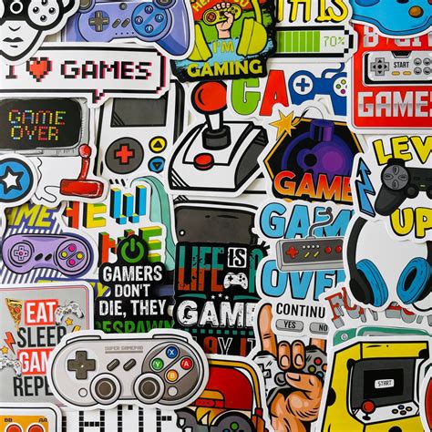 2550 Vinyl Gamer Stickers Die Cut Decal Set Waterproof Reusable