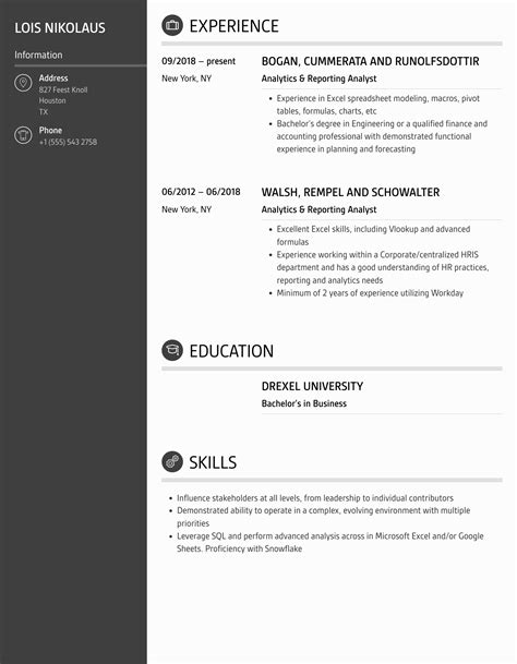 Analytics And Reporting Analyst Resume Samples Velvet Jobs
