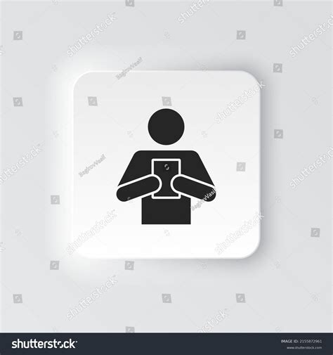Rectangle Button Icon Man Book Read Stock Vector Royalty Free 2155872961 Shutterstock