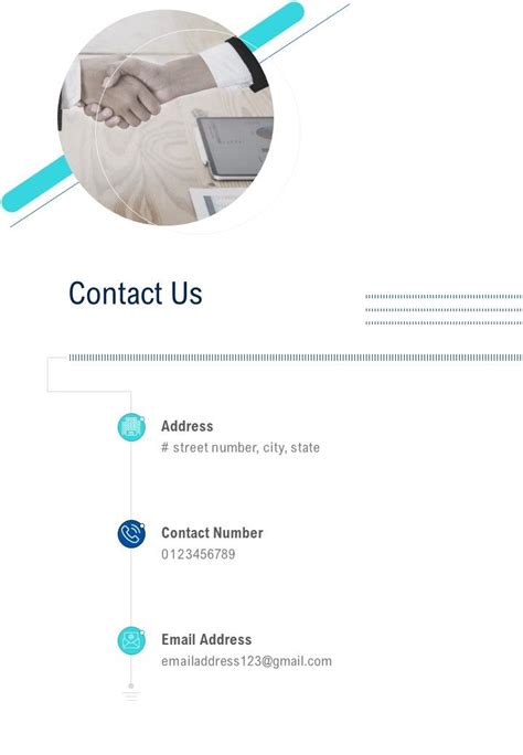 Contact Us New Business Proposal One Pager Sample Example Document Presentation Graphics