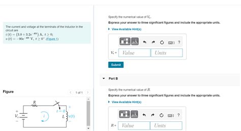 Solved Specify The Numerical Value Of Vs Express Your