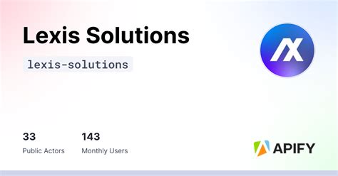Lexis Solutions Lexis Solutions · Apify