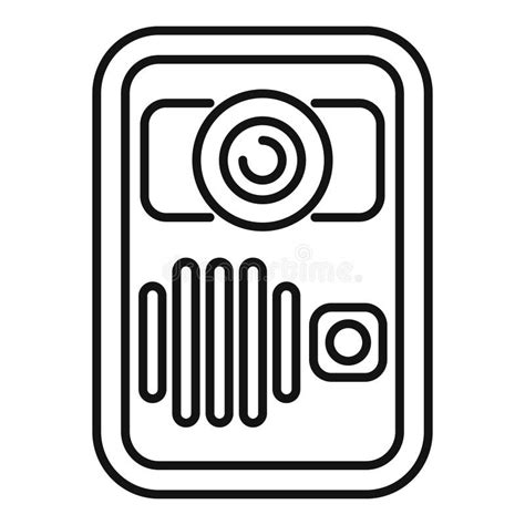 Intercom System Providing Security And Communication Stock Vector Illustration Of Drawing