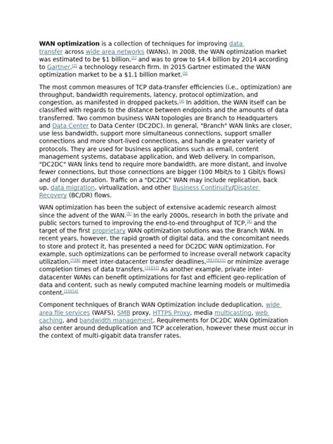Wan Optimization Pdf Telecommunications Communications Protocols