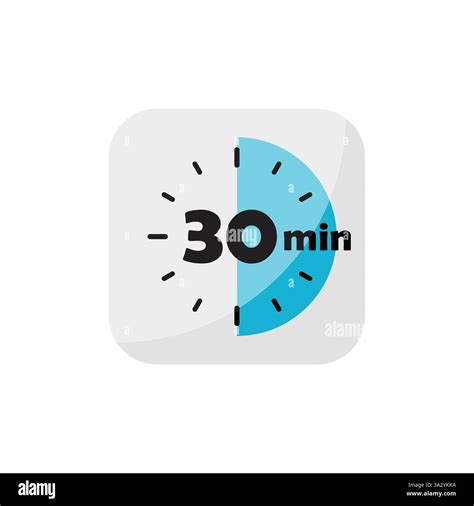 30 Minutes On Stopwatch Icon In Flat Style Clock Face Timer Vector Illustration On Isolated