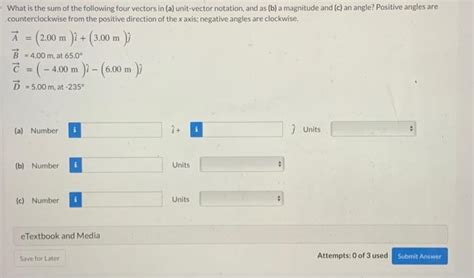 Solved What Is The Sum Of The Following Four Vectors In A Chegg Com