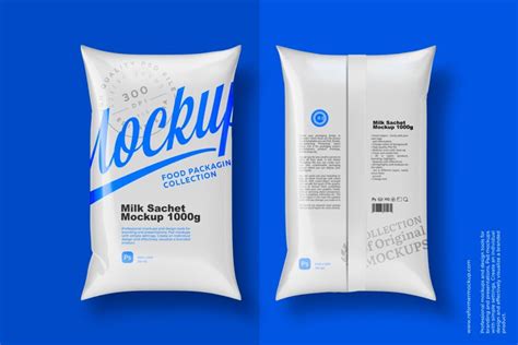 Milk Sachet Mockup 1000g